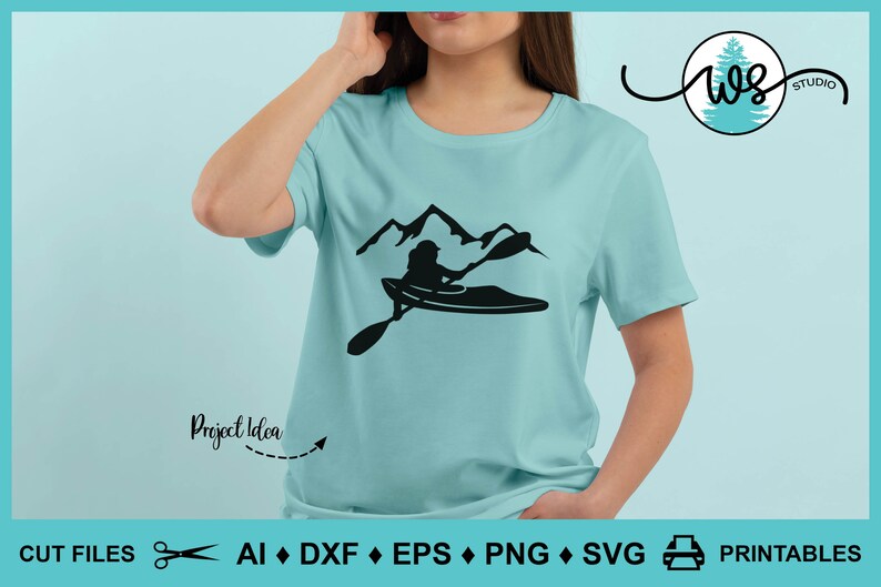 Kayak Logo SVG Kayak Girl Mountains SVG Kayak Girl Svg - Etsy