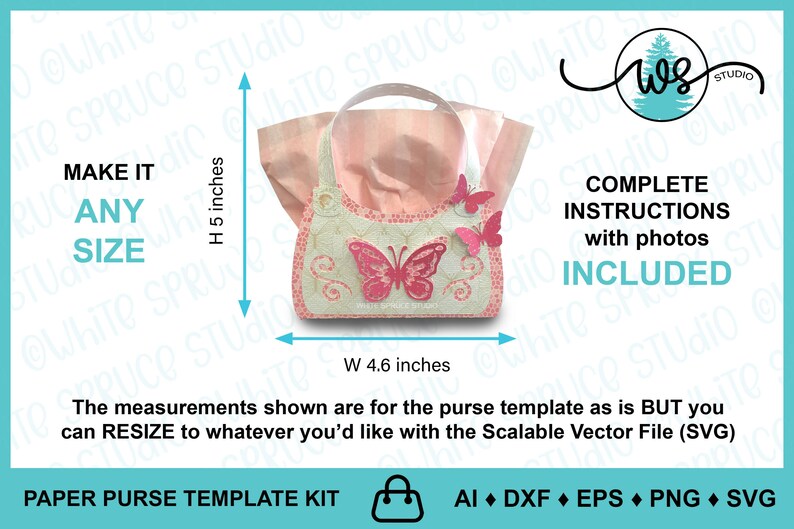 3D Paper Purse SVG Paper Purse Template Svg 3D Butterfly - Etsy