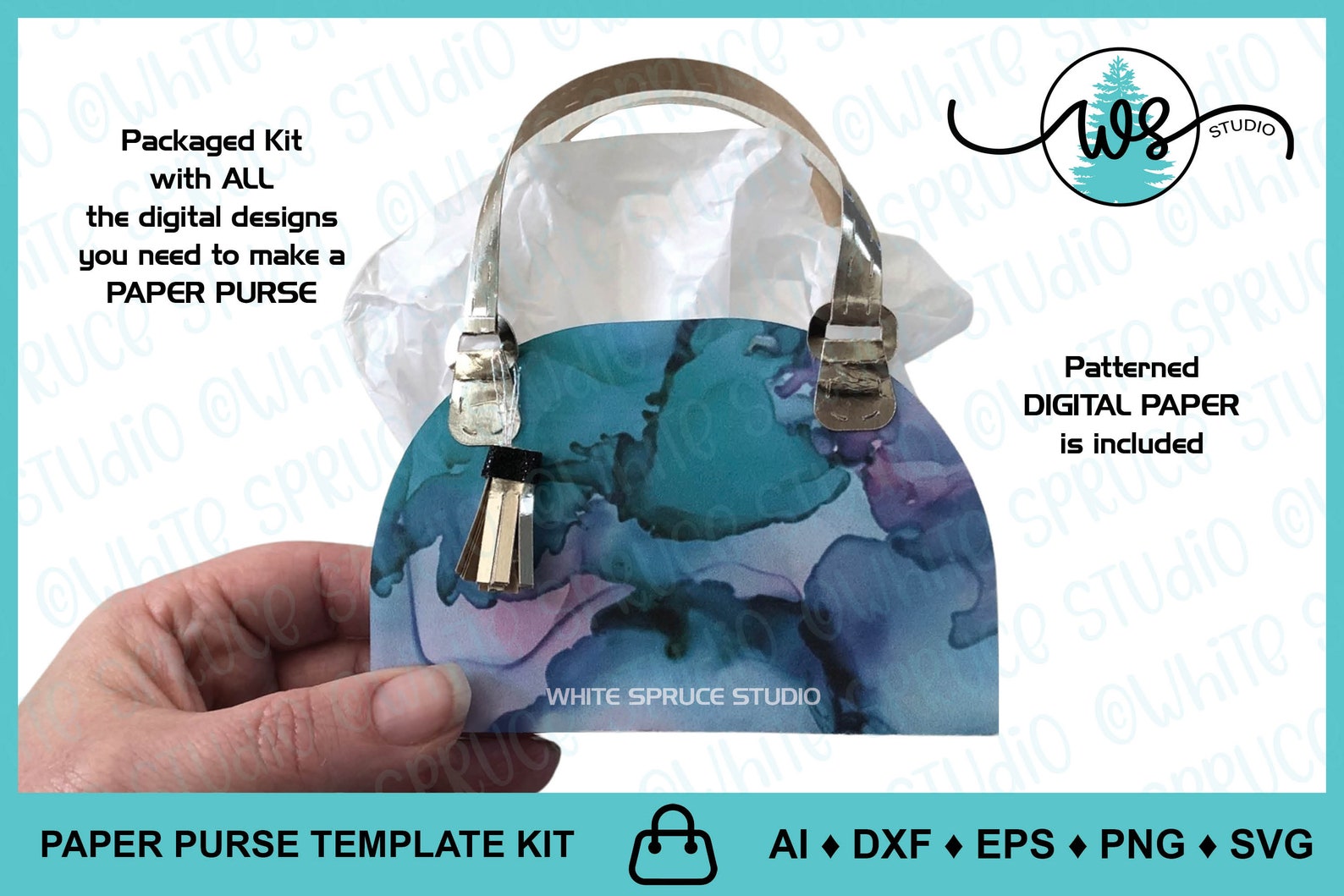 3D Paper Purse SVG Paper Purse Template Svg Paper Gift Box - Etsy