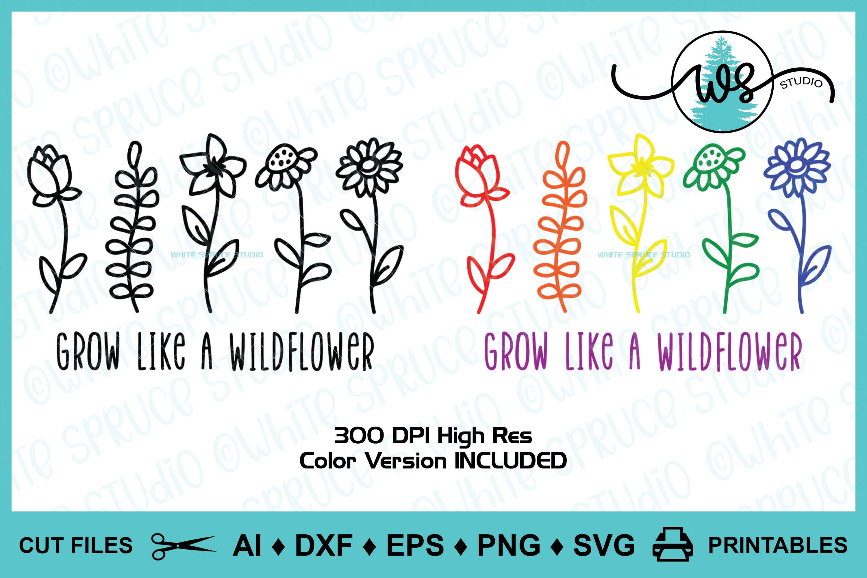 Wildflower SVG Wildflower Cut File Grow Like a Wildflower - Etsy