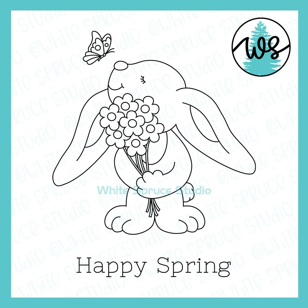 Spring Bunny Single Line SVG: Foil Quill Design (digital Download) - Etsy