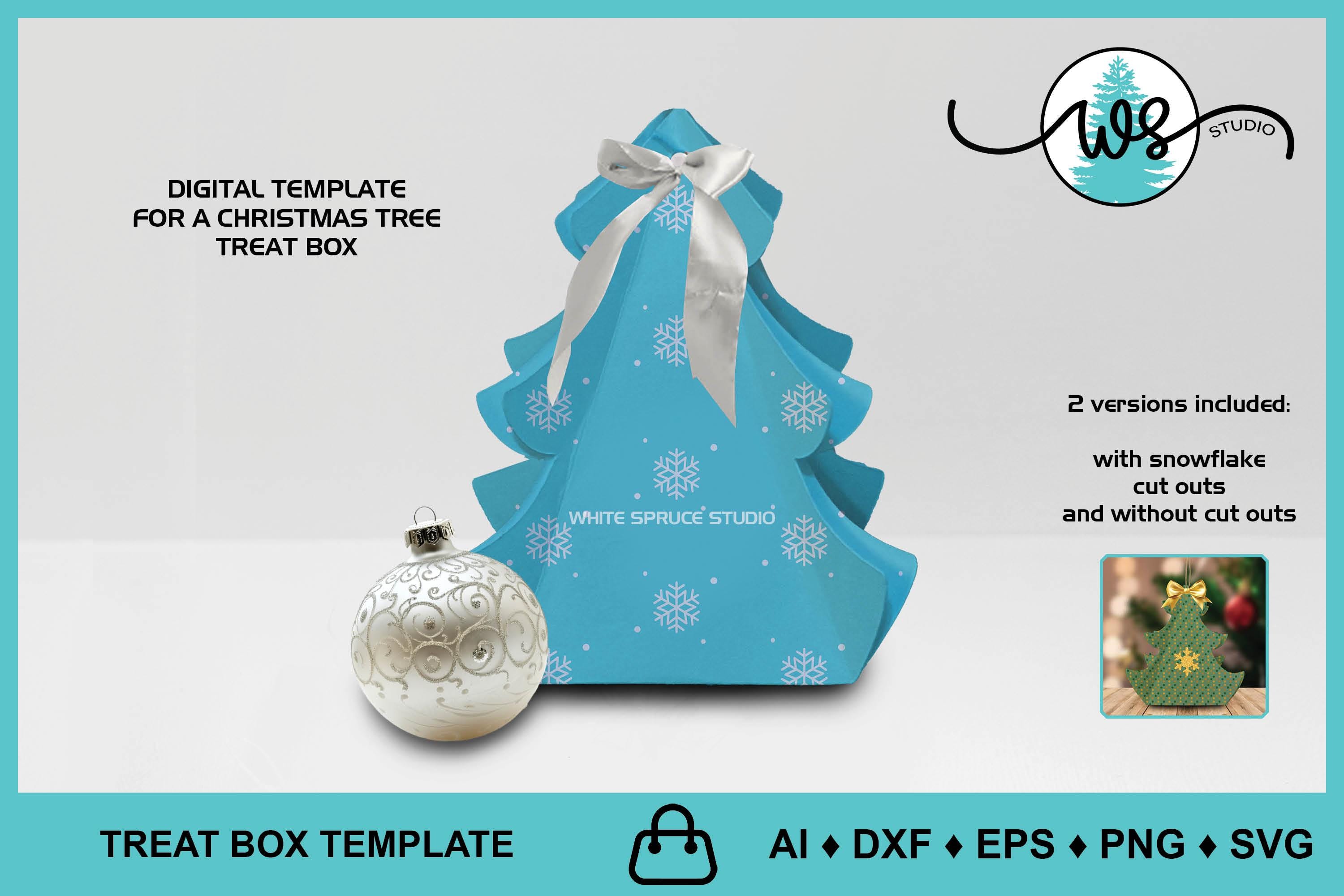 3D Christmas Tree Gift Box SVG: Paper Treat Box Template (digital ...