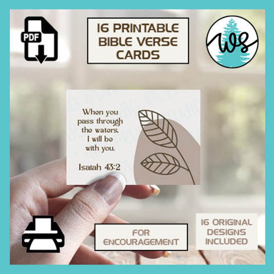 Printable Encouragement Bible Cards, Boho Print, Positive Affirmation ...