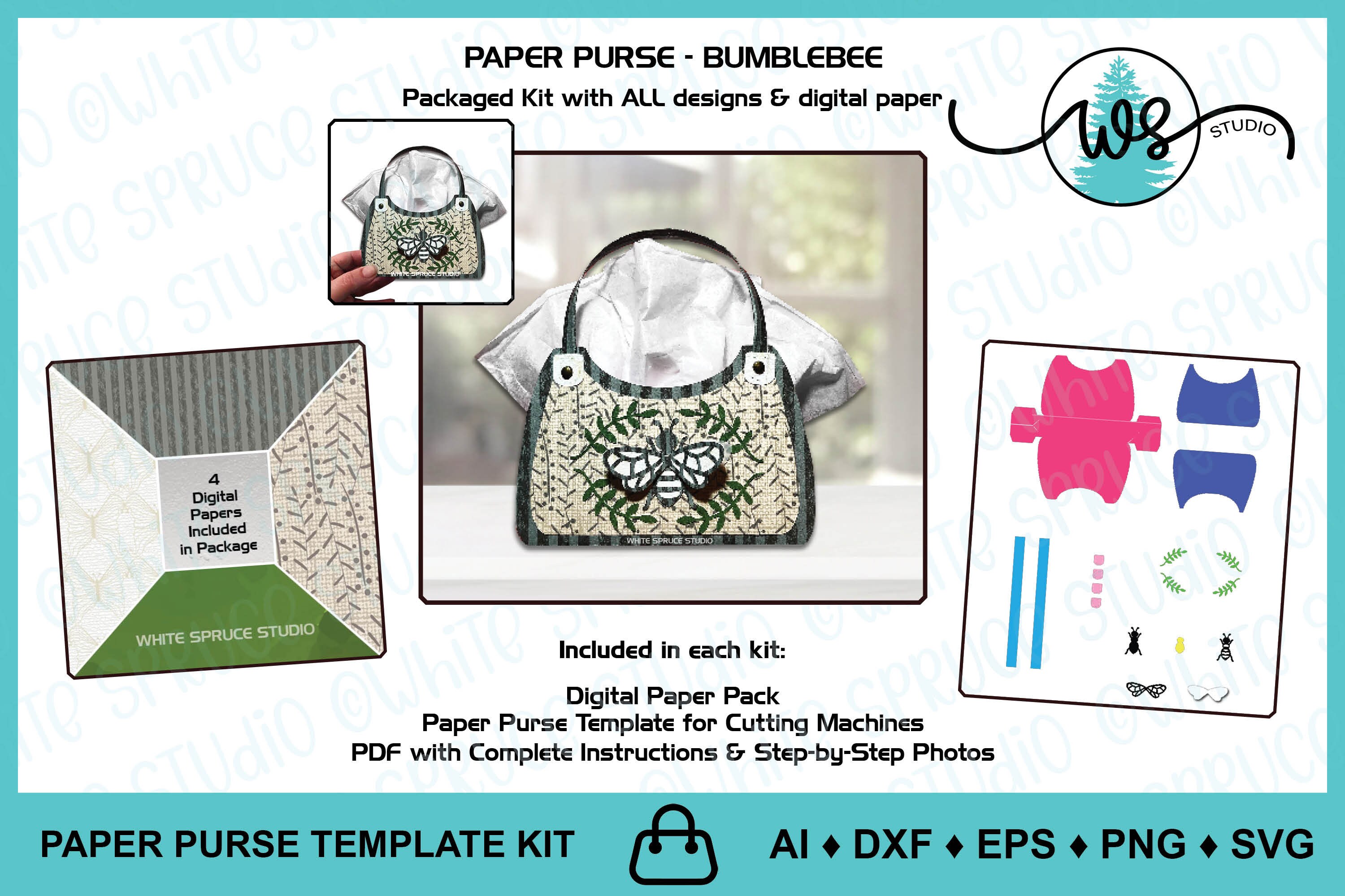 3D Paper Purse SVG Paper Purse Template Svg 3D Bumblebee - Etsy Canada