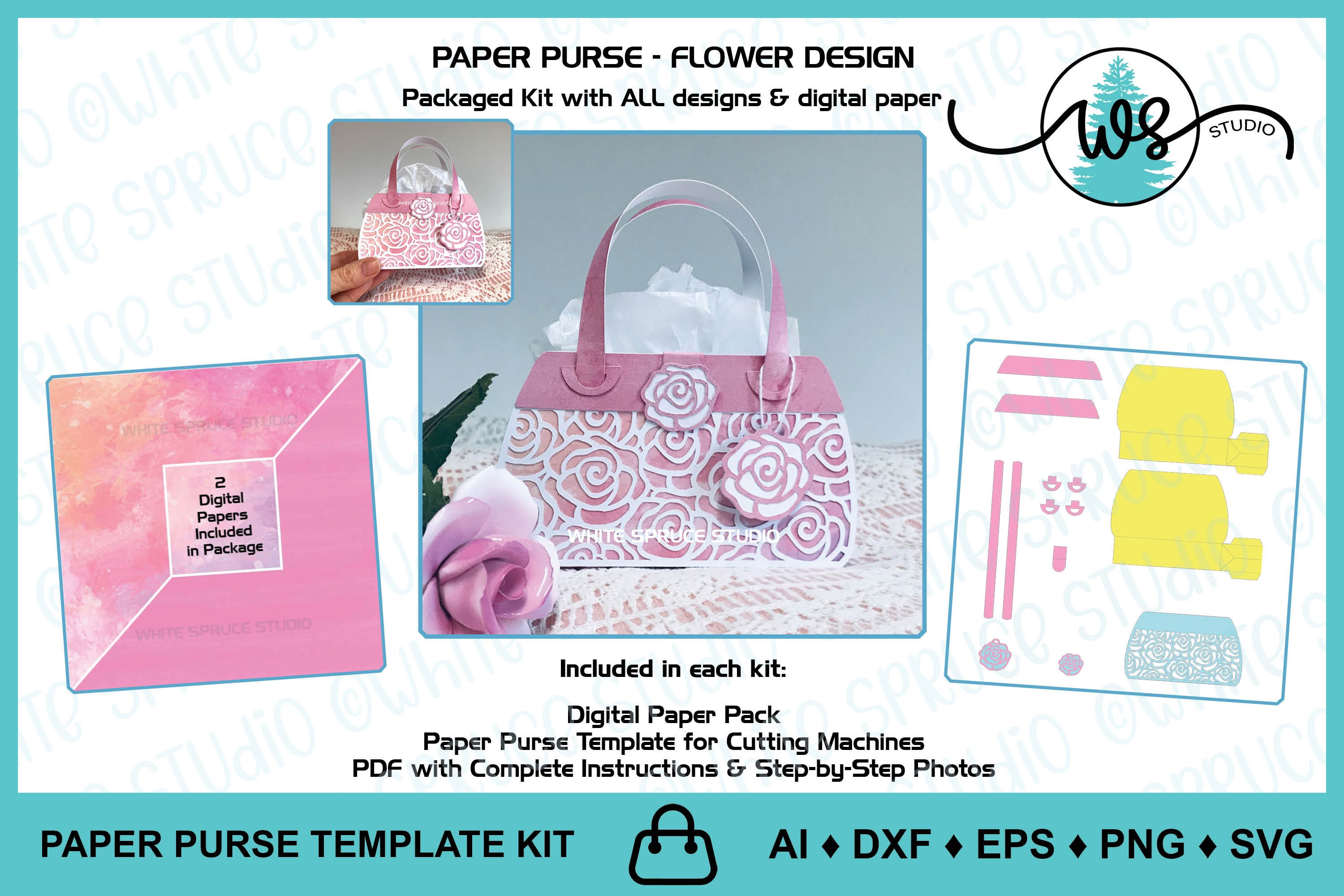 3D Paper Purse Template 3D Paper Purse Gift Box 3D Treat - Etsy Canada