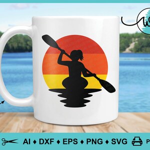 Kayak Logo SVG, Kayak Svg, Kayak Silhouette, Woman Kayak SVG, on the ...