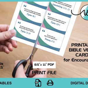 Printable Encouragement Bible Cards, Positive Affirmation Cards ...