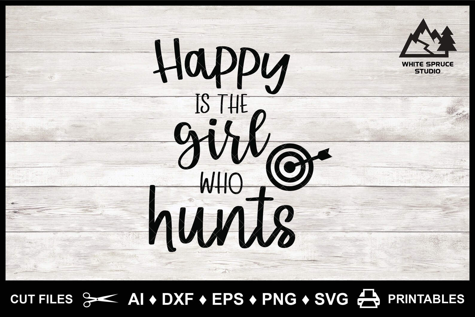 Hunting Logo SVG Hunting Saying Svg Hunting Quote Happy | Etsy
