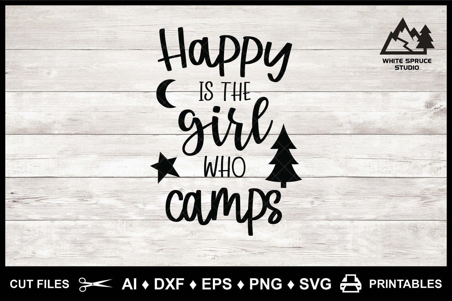 Camp Logo SVG Camp Saying SVG Camping Quote Happy Girl | Etsy