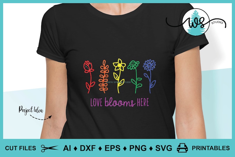 Wildflower SVG Wildflower Cut File Love Blooms Here Svg - Etsy