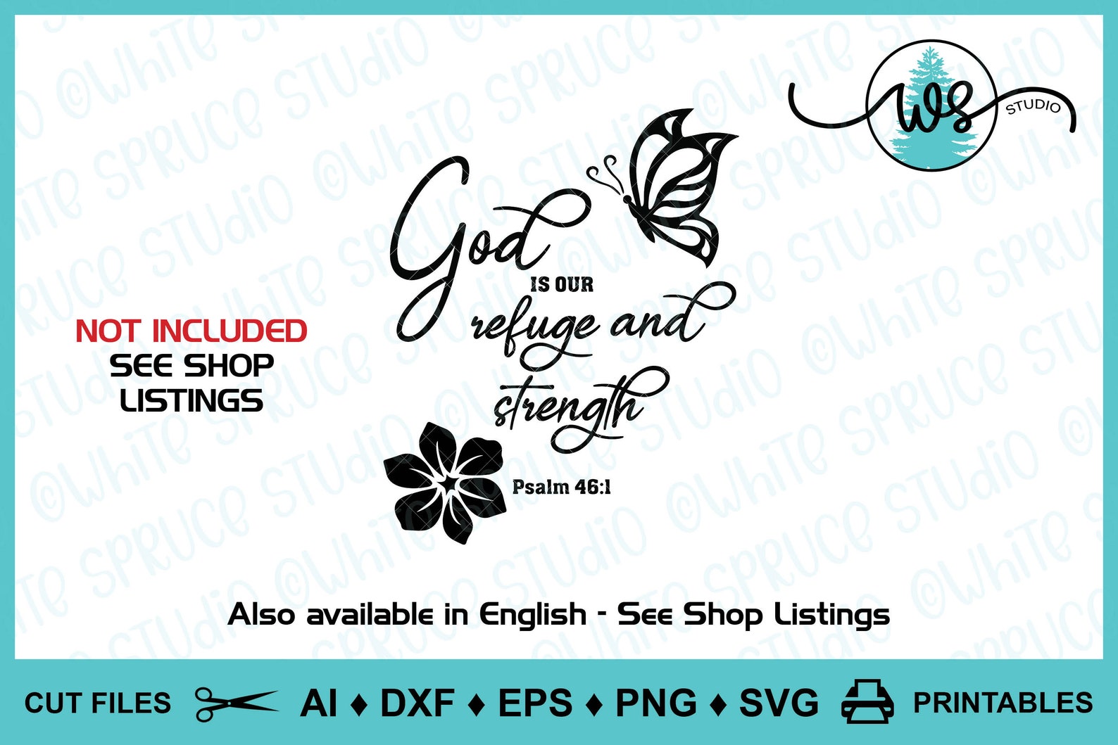 Spanish SVG, Dios Es Nuestro Refugio Y Fortaleza, Salmo 46-1, Spanish ...