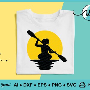 Kayak Logo SVG, Kayak Svg, Kayak Silhouette, Woman Kayak SVG, on the ...