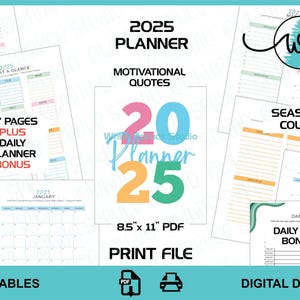 Printable 2025 Planner, 2025 Printable Calendar, 2025 Goal Planning ...