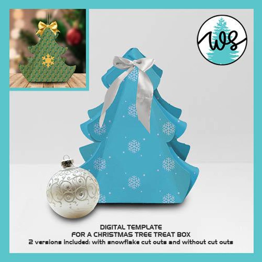 3D Christmas Tree Gift Box SVG: Paper Treat Box Template (digital ...