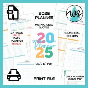 Printable 2025 Planner, 2025 Printable Calendar, 2025 Goal Planning ...