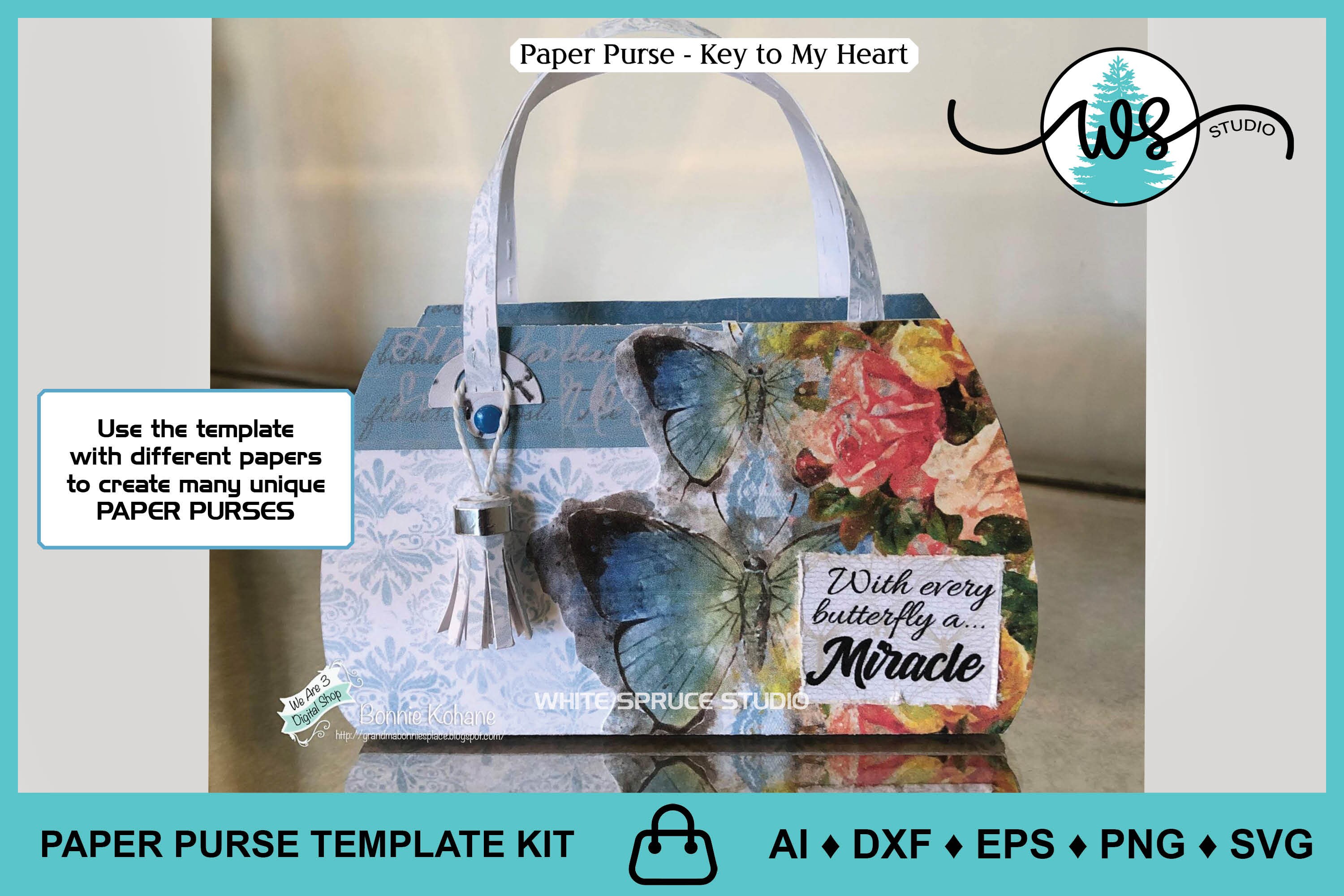 3D Paper Purse Template Digital Paper Paper Purse Gift Box - Etsy Canada