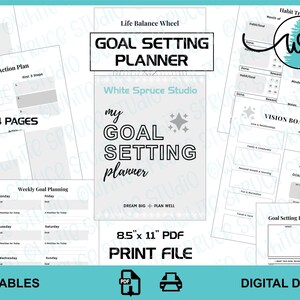 Printable Goal Setting Planner PDF, Daily Monthly Calendar, Goal ...