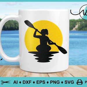 Kayak Logo SVG, Kayak Svg, Kayak Silhouette, Woman Kayak SVG, on the ...