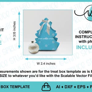 3D Christmas Tree Gift Box SVG: Paper Treat Box Template (digital ...