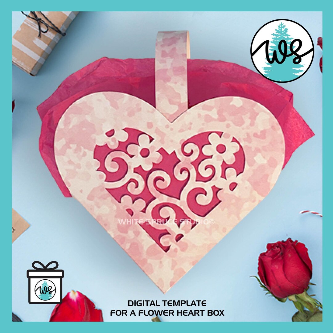 Valentine Heart Box SVG, Valentine Paper Gift Box, Valentine Treat ...