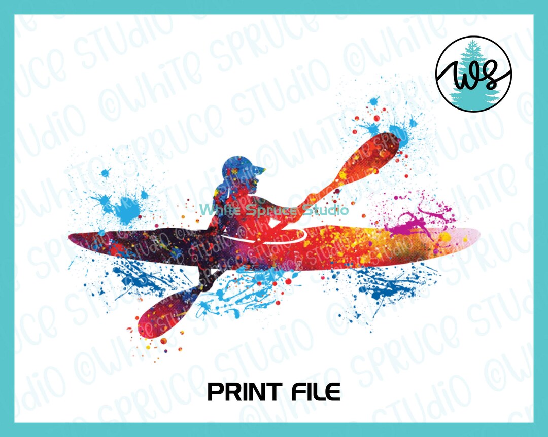 Kayak Woman Printable, Kayak Sublimation File, Kayak PNG, Woman Kayak ...