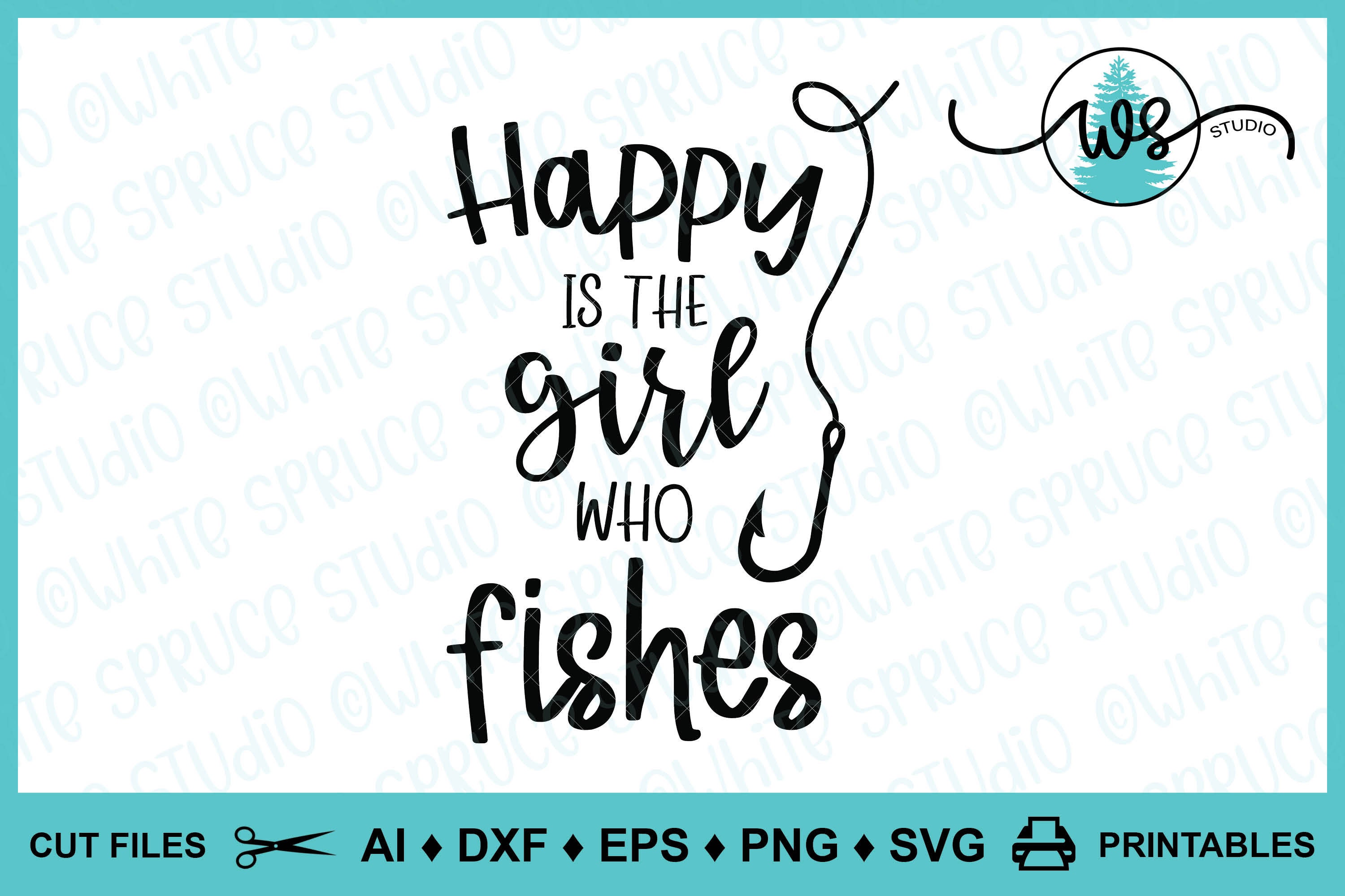 Fisch Logo SVG Fisch Spruch SVG Fisch Zitat Happy Girl - Etsy.de