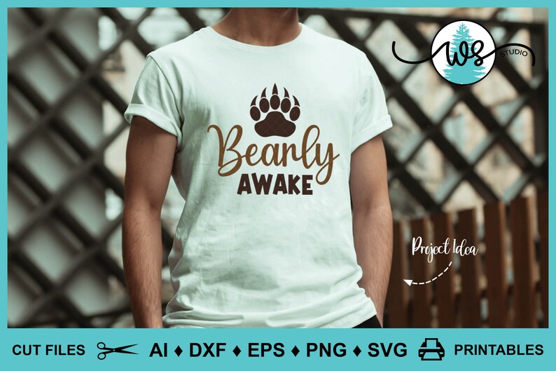 Bearly Awake SVG Bear Claw SVG Funny Coffee Saying Bearly - Etsy