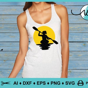 Kayak Logo SVG, Kayak Svg, Kayak Silhouette, Woman Kayak SVG, on the ...