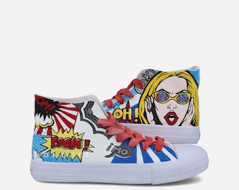 Pop Art Sneakers, Hand-painted Shoes, Pop Art Shoes, Hand-painted ...