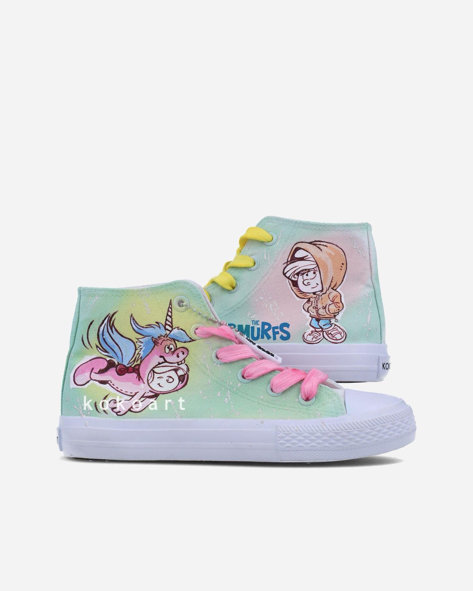 Official the Smurf X Koko Art Hand-painted Custom Shoes – Unique ...