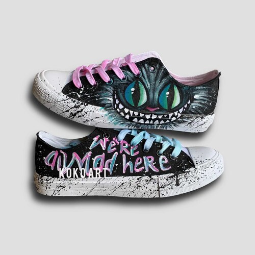 BLUE Cheshire Cat / Alice in Wonderland Inspired Hand Painted - Etsy