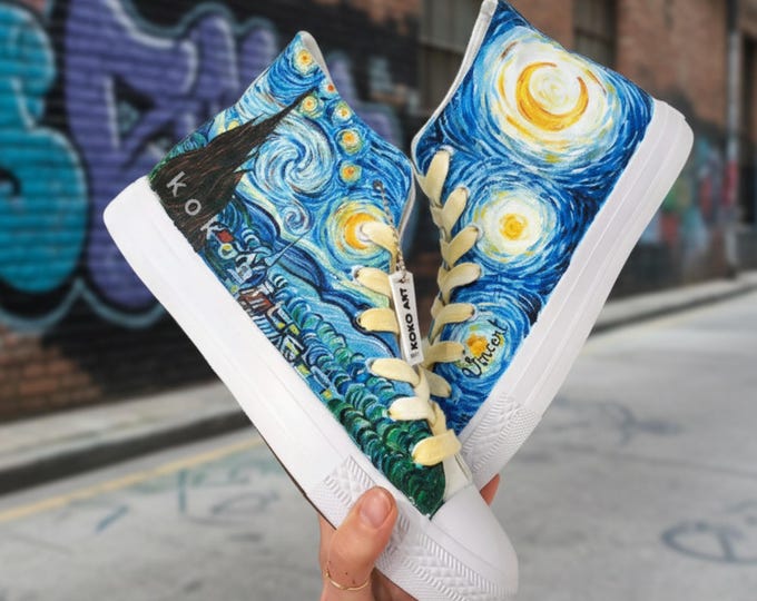 Van Gogh Custom Converse the Starry Night Custom Shoes - Etsy Canada