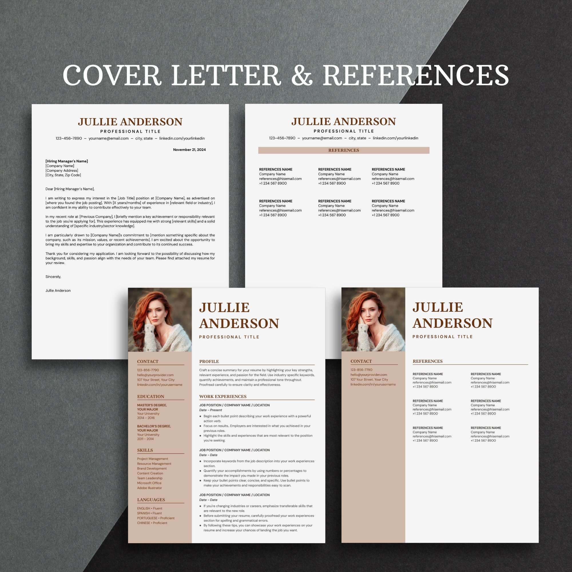 Pink ATS Friendly Resume Template for Google Docs and Word | Cover ...
