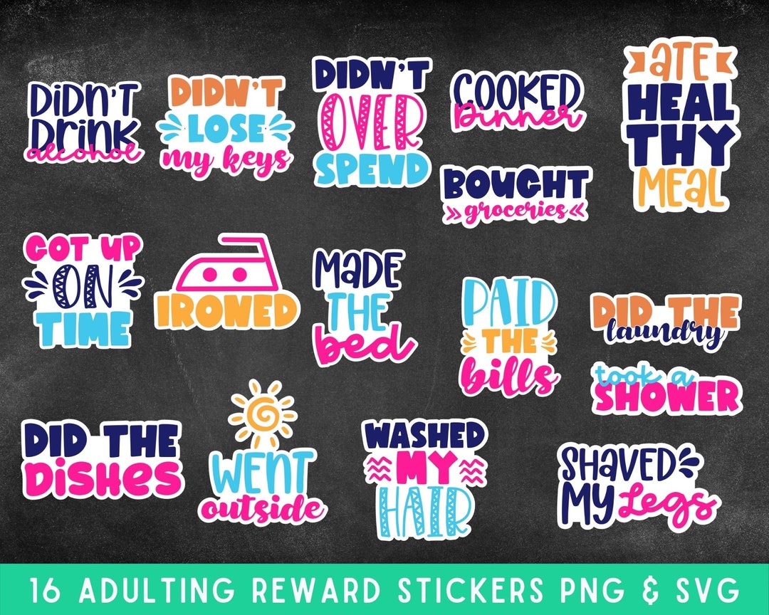 Adulting Reward Stickers Printable | Teacher Reward Stickers PNG SVG - Etsy