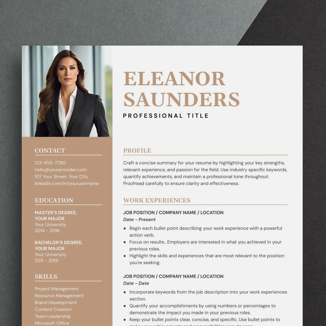 Google Docs Resume Template, Microsoft Word Resume, Professional Modern ...