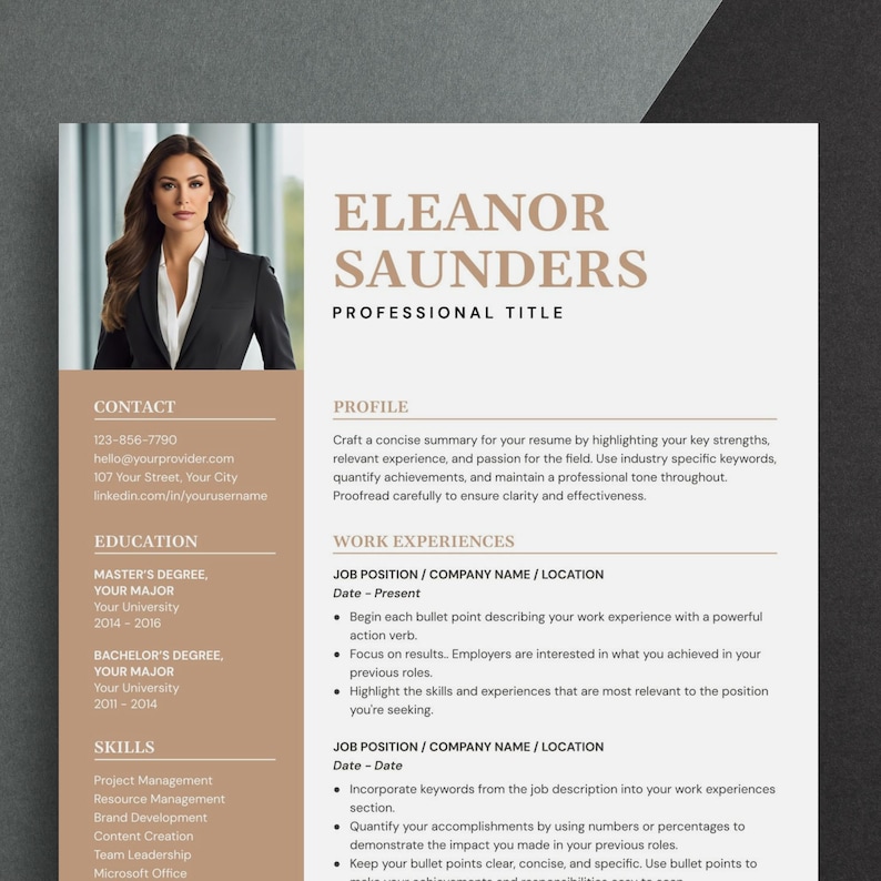 Google Docs Resume Template, Microsoft Word Resume, Professional Modern ...