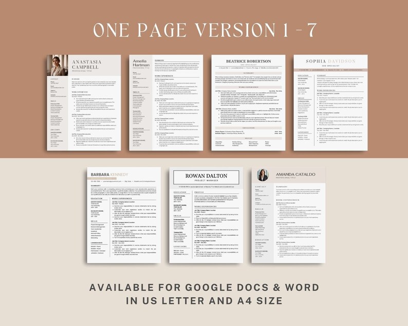 ATS Friendly Resume Template Google Docs and Word, Cover Letter ...