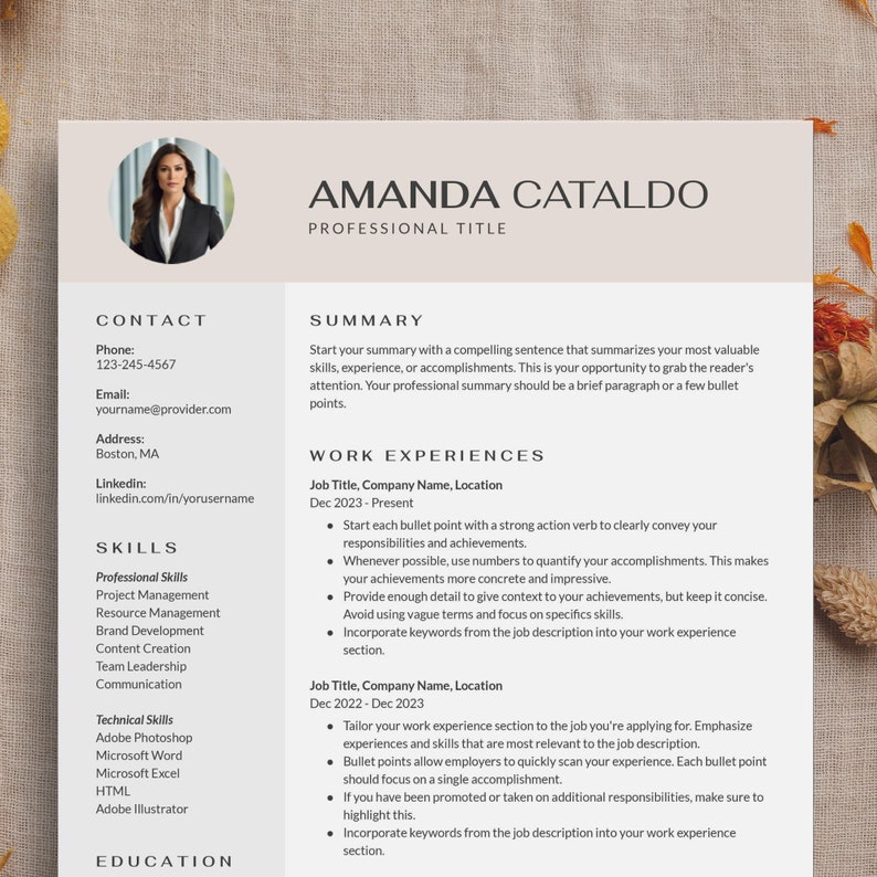 Google Docs Resume Template, Microsoft Word Resume, Professional Modern ...