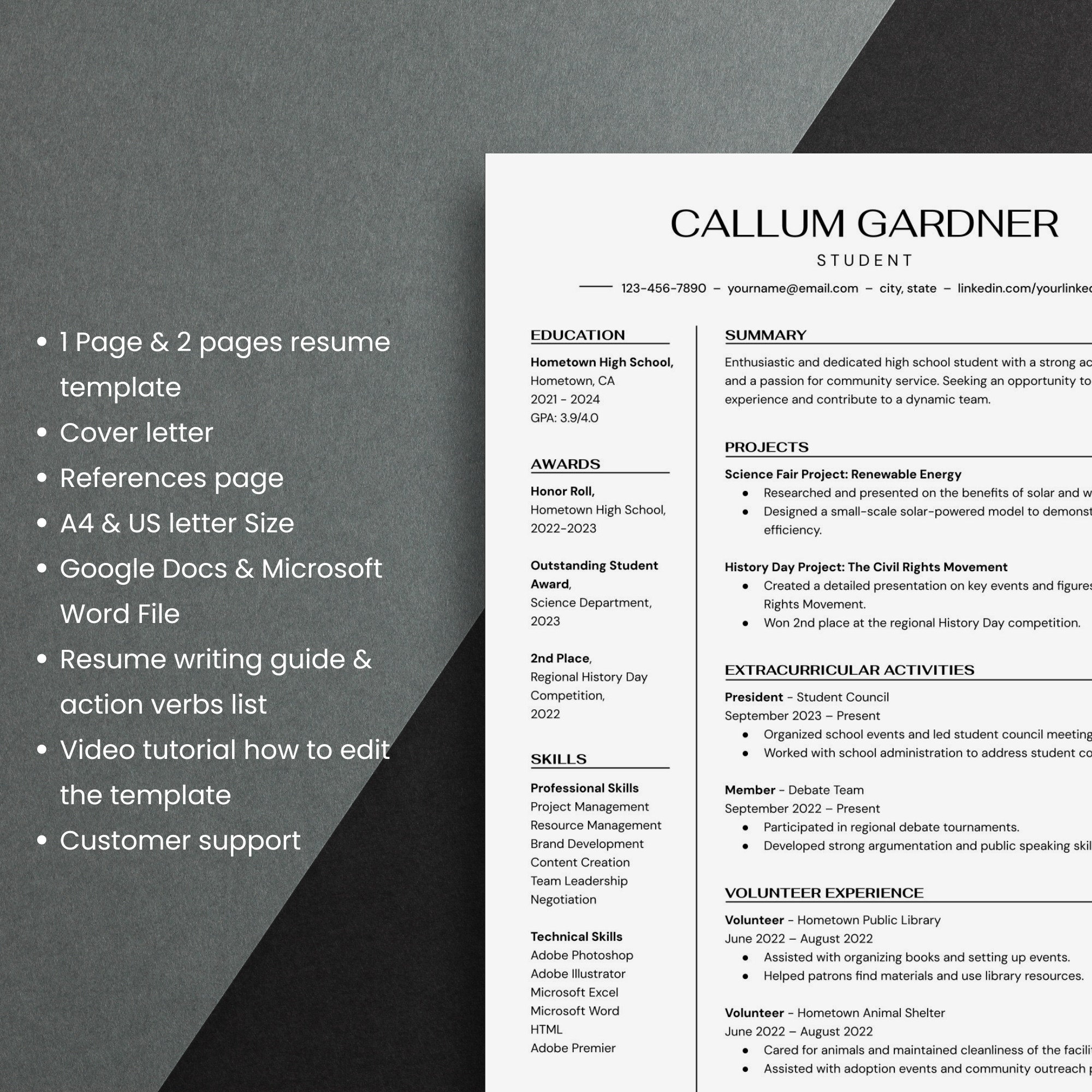 Student Resume With No Experience Resume Template Google Docs, Resume ...