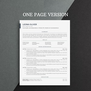 Google Docs Resume Template, ATS Microsoft Word Resume, ATS Friendly ...
