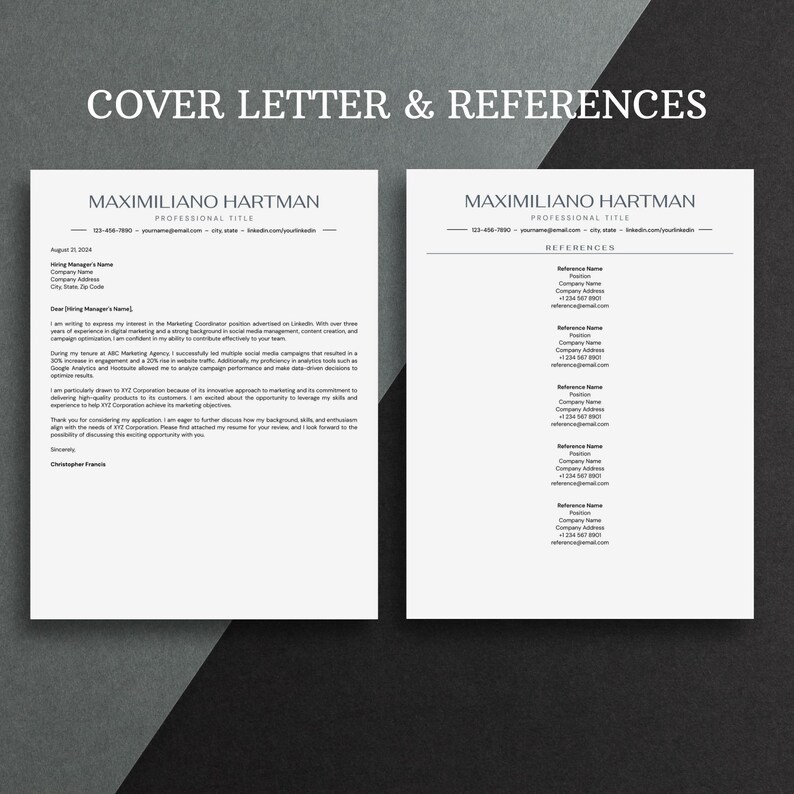Google Docs Resume, ATS Microsoft Word Resume, ATS Friendly Resume ...