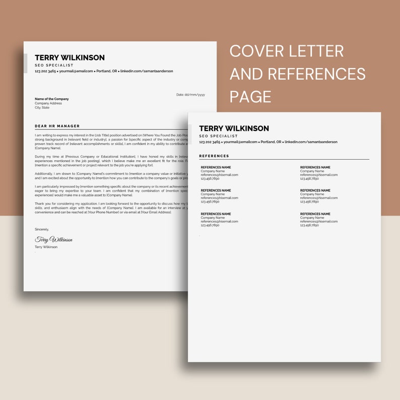 Minimalist Resume Template for Google Docs | Cover Letter & References ...