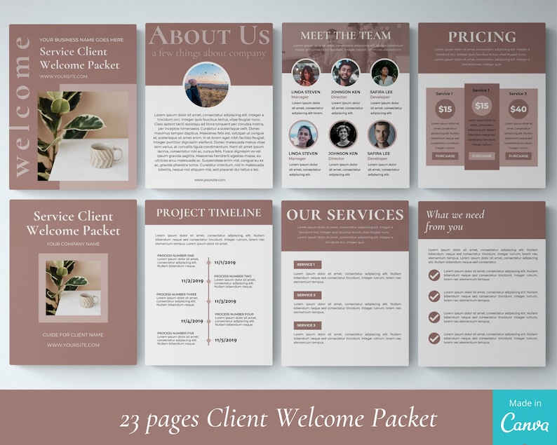 Client Welcome Packet Template | New Onboarding Client Template Canva ...