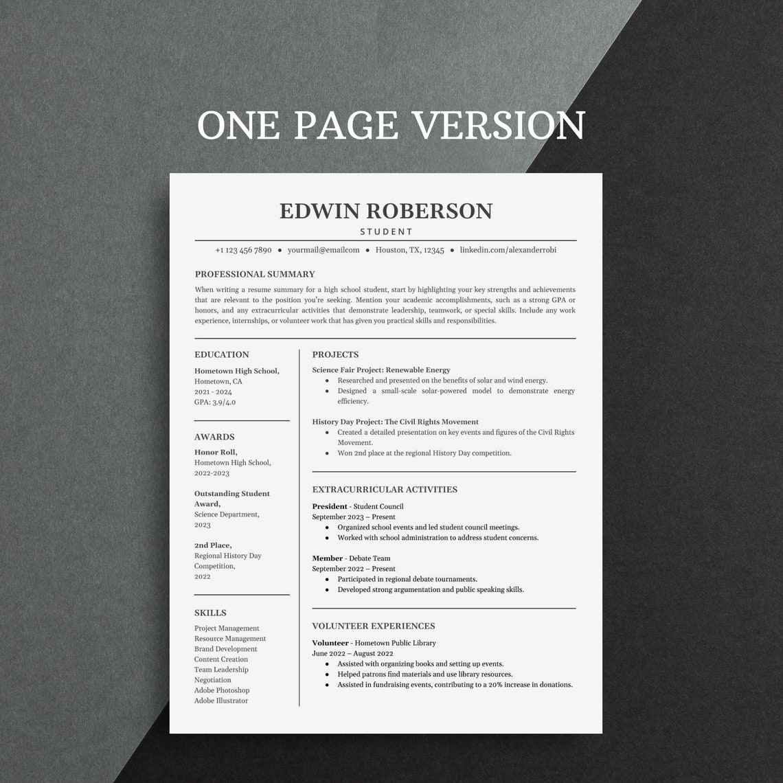 Student Resume With No Experience Resume Template Google Docs, Resume ...