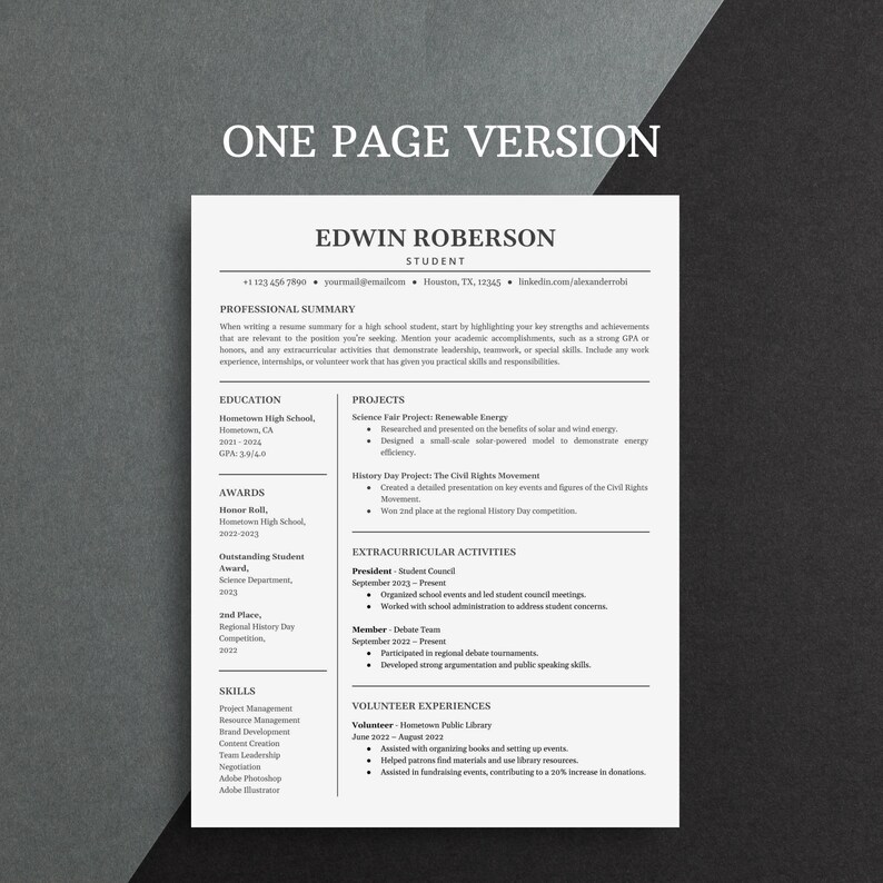 Student Resume With No Experience Resume Template Google Docs, Resume ...