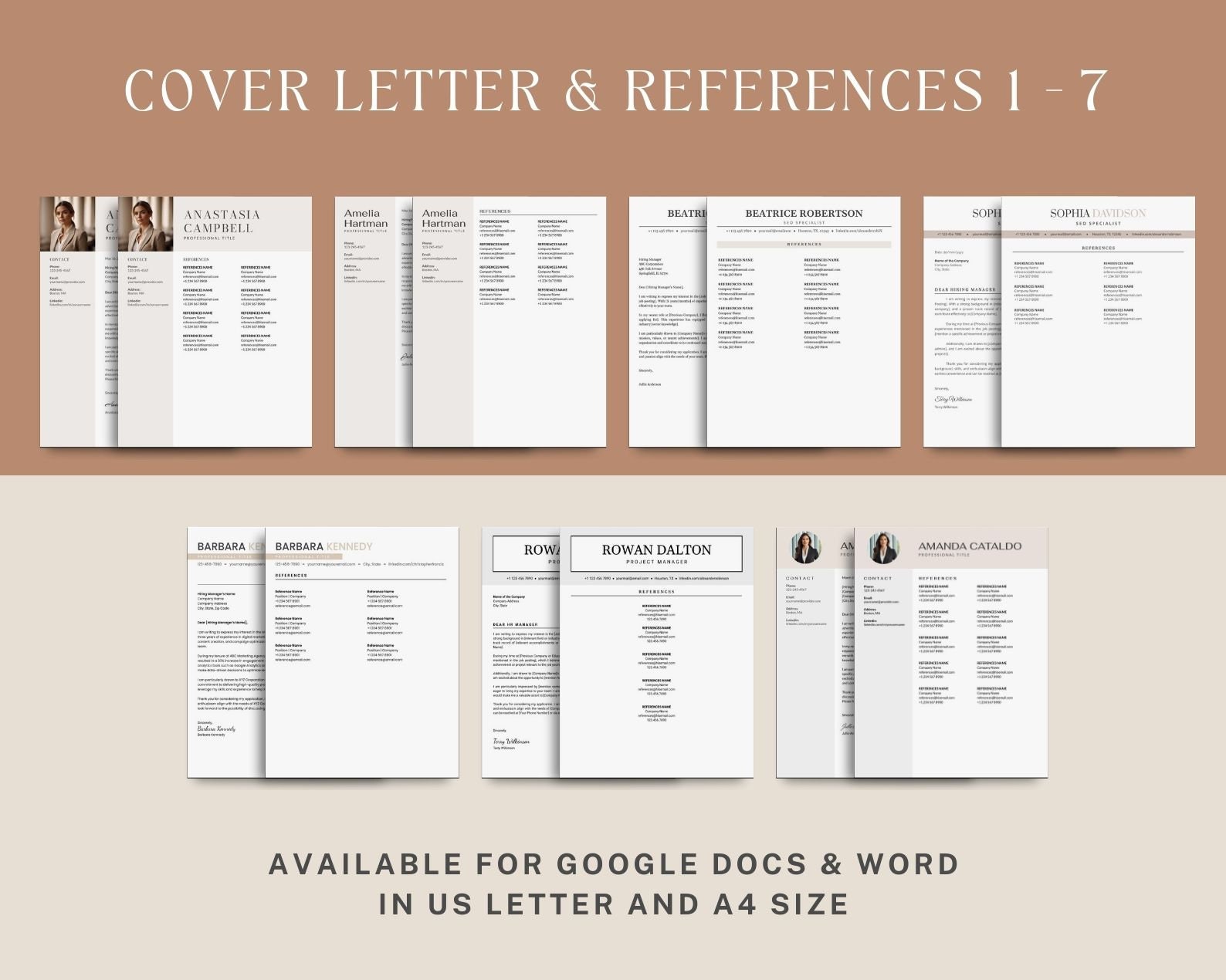 ATS Friendly Resume Template Google Docs and Word, Cover Letter ...