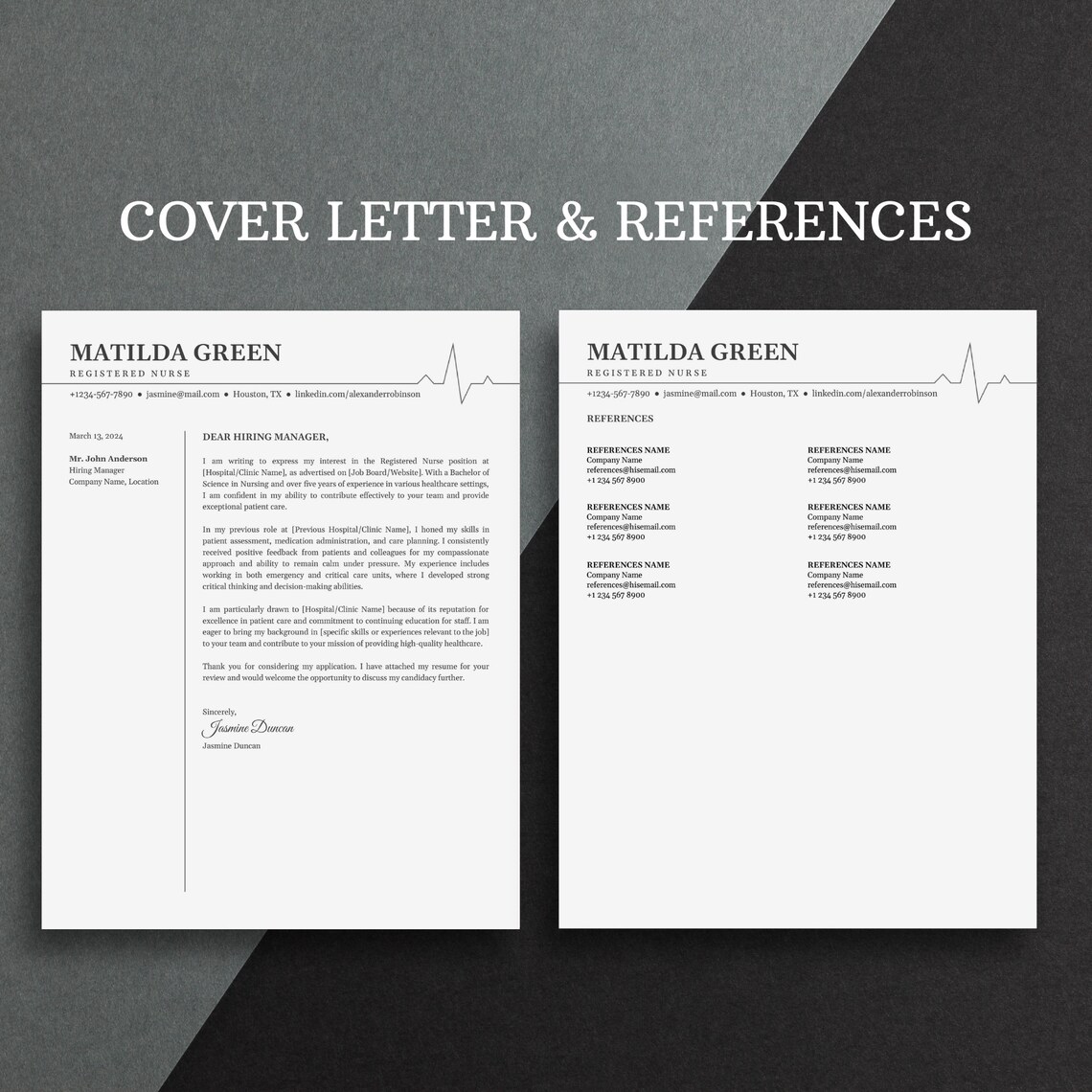Nurse Resume Template Google Docs, Nursing Word Resume, Professional ...