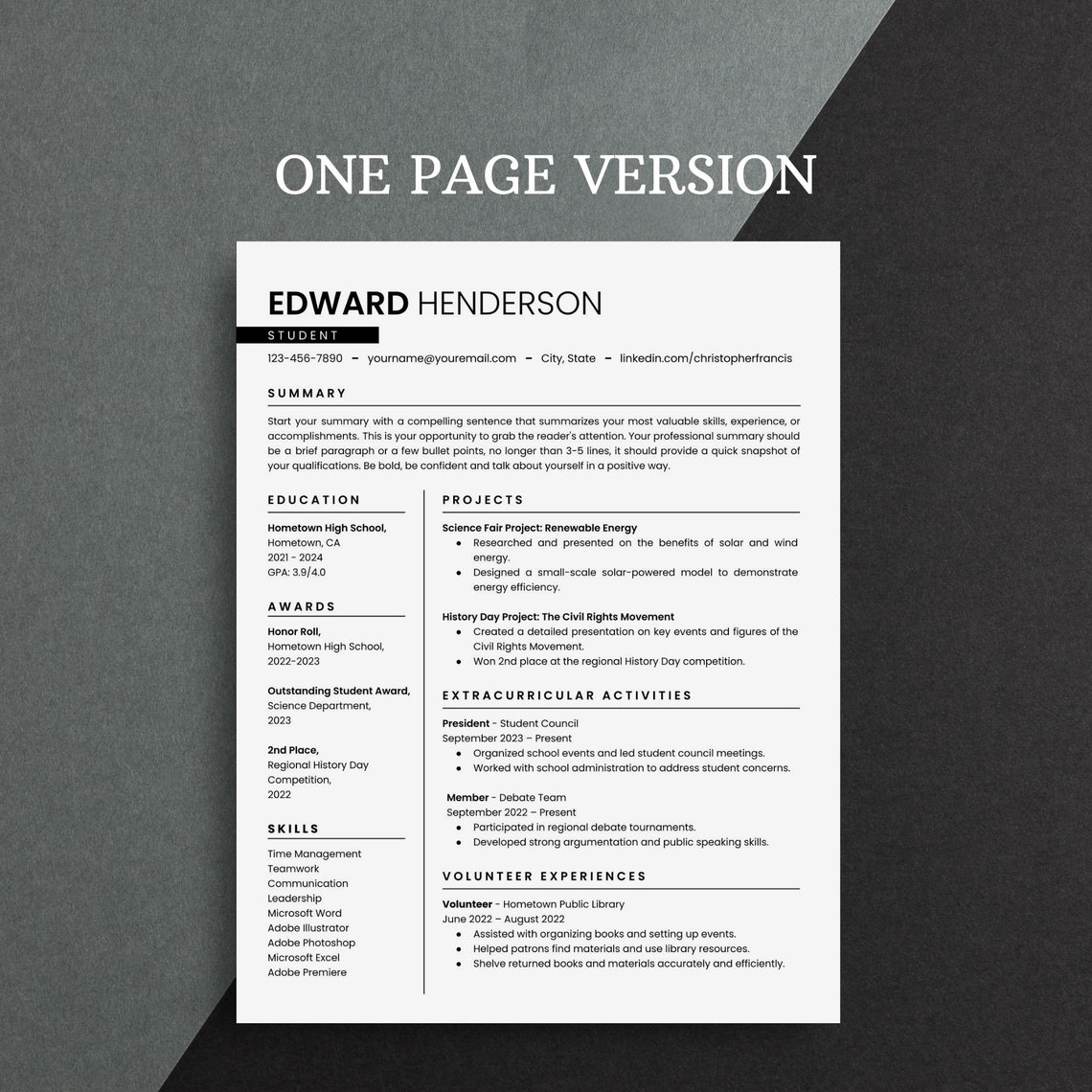 Student Resume With No Experience Resume Template Google Docs, Resume ...