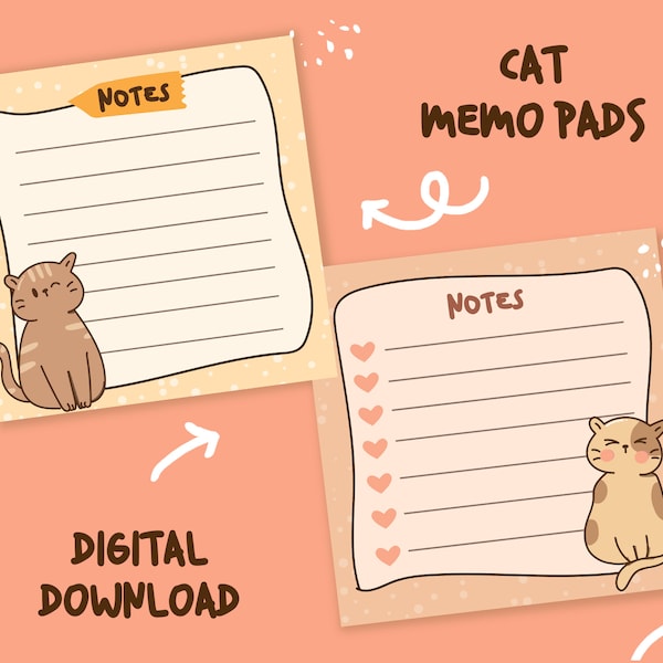 Cat Memo - Etsy