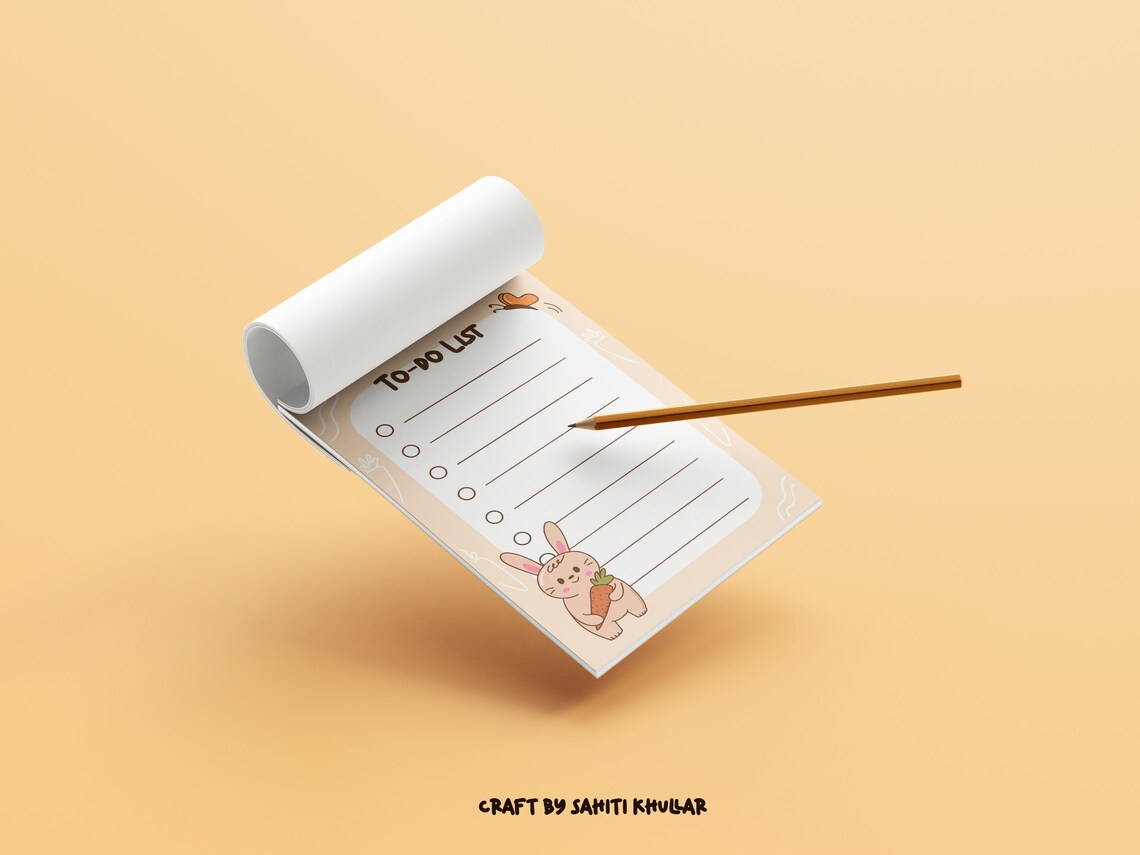 Printable Notepad, Cute Bunny, Kawaii Stationary, Kawaii Notepad, Cute ...